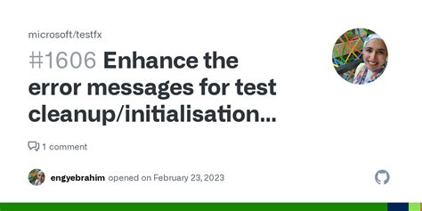 Enhance The Error Messages For Test Cleanupinitialisation With Wrong