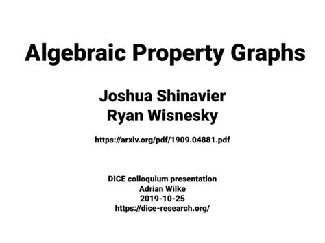 Algebraic Property Graphs Ppt
