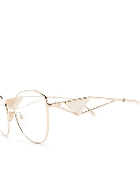 Prada Eyewear Logo Plaque Cat Eye Frame Glasses Farfetch