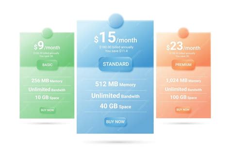 Premium Vector Web Pricing Table Design With Frosted Glass Morphism Infographic For Business