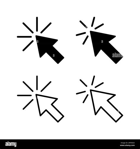 Click Icon Vector Cursor Icon Vector Pointer Sign Stock Vector Image