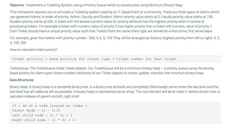 Objective Implement A Ticketing System Using A Chegg Com