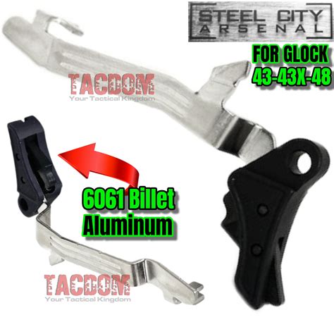 Steel City Arsenal For Glock 43 43x 48 Trigger Black Nitride Billet Aluminum Usa Tacdom