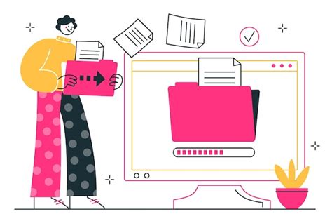 파일 전송 개념 설명 무료 벡터