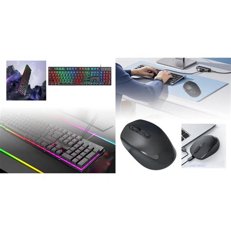 Gaming Mouse And Keyboard Combo Rubber Side Grips Computer Gamer Mouse USB Desktop Punk