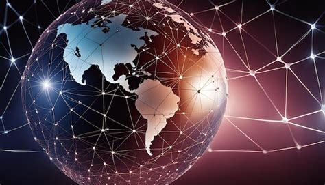 Abstract Globe With Network Connections Premium AI Generated Image