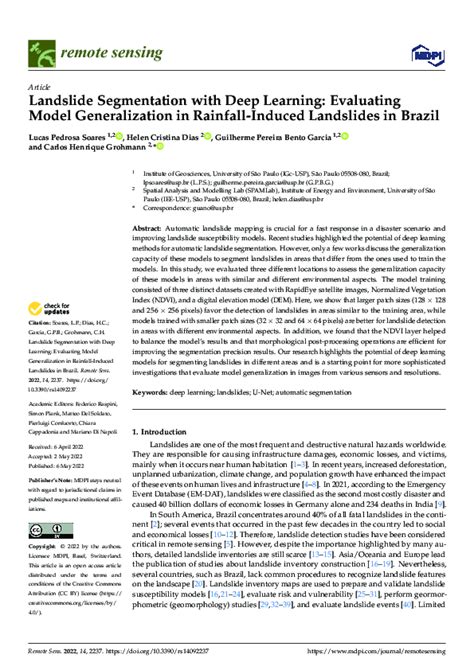 Pdf Landslide Segmentation With Deep Learning Evaluating Model