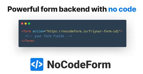 Powerful Form Backend With No Code NoCodeForm