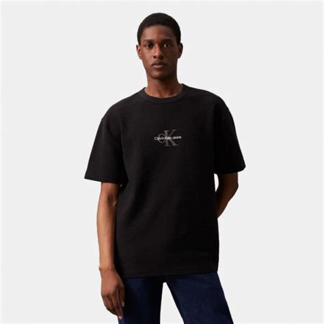 Calvin Klein City Grid Ss Tee Ck Black J30j325645 Beh