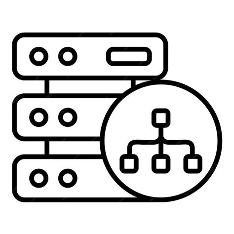 Premium Vector Database Architecture Line Illustration