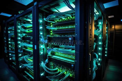Network Hardware Server Room Telecommunication Technology Generative