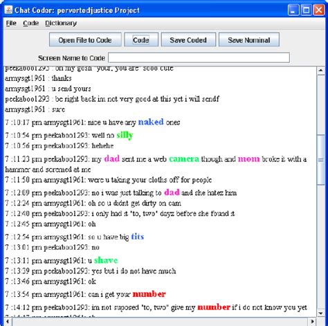 A Coded Transcript For The Perverted Justice Project Download