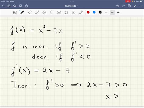 Solved Find The Intervals Where The Function Is Increasing And The
