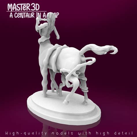 Archivo Stl A Futanari Centaur Trapped By Tentacles 👧 Obj・diseño