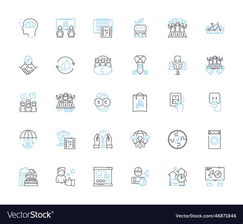 Universal Linkage Linear Icons Set Connectivity Vector Image