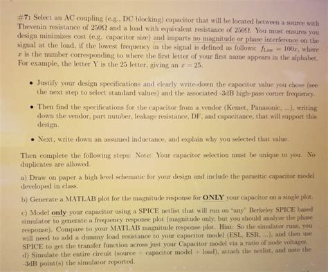 Solved Select An AC Coupling E G DC Blocking Chegg Com