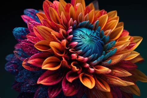 Premium Ai Image Vibrant Abstract Flower Design From Multiple Camera