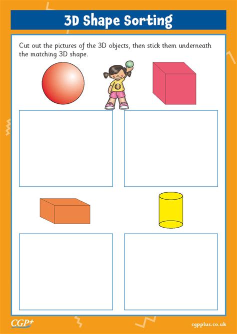 3d Shape Sorting — Cut And Stick Foundation Reception Cgp Plus Worksheets Library