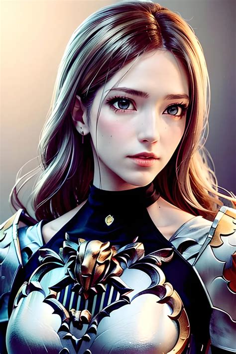 Fantasy Portrait Of A Warrior In Armor Diffus
