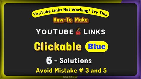 Fixed Youtube Links Not Working Learn How To Make Youtube Links Clickable And Blue In About