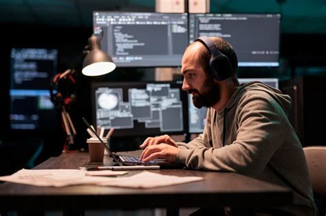 Premium Photo Software Engineer Typing Code And Creating Algorithm