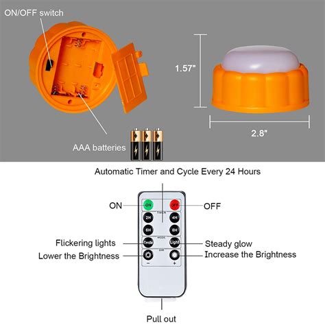 Halloween Orange Bright Jack O Lantern Lights With Remote And Timer