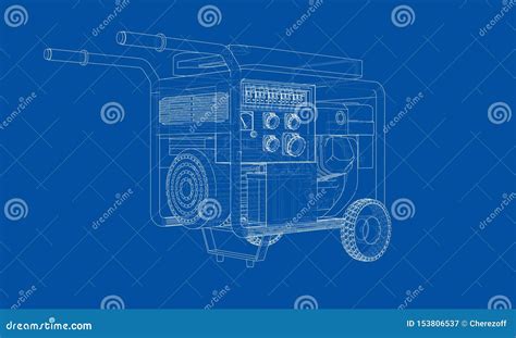 Outline Portable Gasoline Generator Vector Stock Vector Illustration Of Gasoline Design