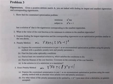 Problem Eigenvectors Given A Positive Definite Chegg