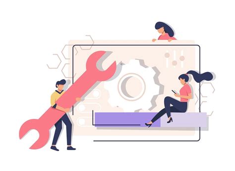 System Update Vector Illustration Concept People Update Operation System Update Vector Illustration Concept People Update Operation