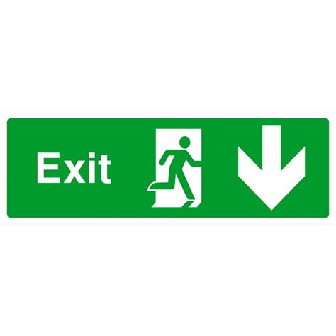 Exit Sign Down Arrow Fire Exit Signs Exit Sign Emergency Exit