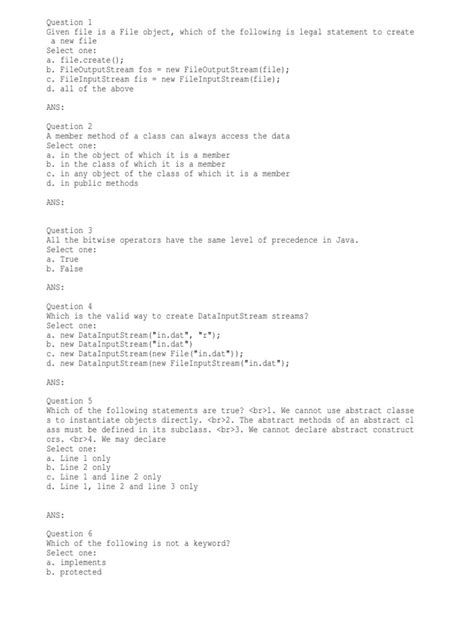 Java Examination Paper2 Question C Programming Language Method