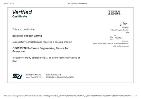 Im Happy To Share That Ive Obtained A New Certification Edx Verified Certificate For Software