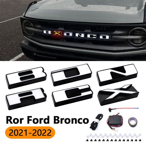 자동차 외장 부품 전면 그릴 Led 문자 조명 로그인 조명 커버 액세서리 2022 Ford Bronco 2021 Aliexpress 34