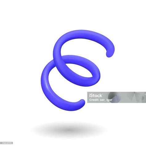 뱀 같은 3d 벡터 생일 파티와 기념일 크리스마스와 축제 카니발 휴일을 축하하기 위해 곱슬 깃발 장식을위한 블루 나선형 종이 리본 3차원 형태에 대한 스톡 벡터 아트 및