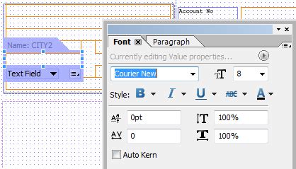 Set Font And Paragraph Properties In Adobe Form Builder