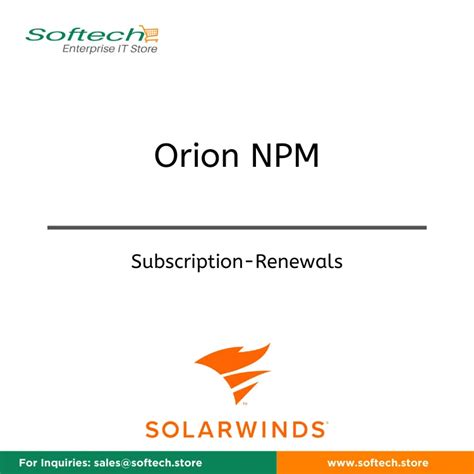 Solarwinds Network Performance Monitor Annual Subscription Renewal Softech Store