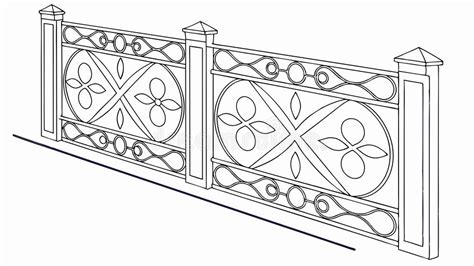 Ornate Fence Or Railing Design Decorative Architectural Element Drawing Vector Design Generative