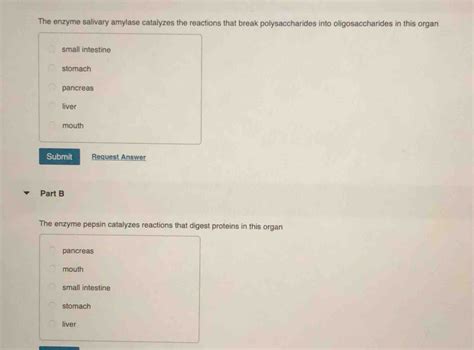 Solved The Enzyme Salivary Amylase Catalyzes The Reactions That Break Polysaccharides Into