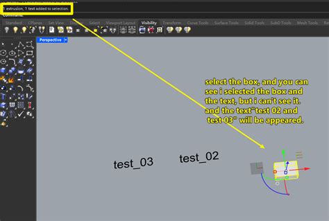 rhino8 isolate text with horizontal view will ignore the other text