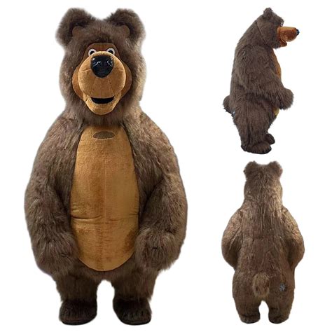 Adult Giant Inflatable Brown Bear Mascot Costume For Halloween Party