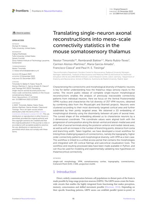 Pdf Translating Single Neuron Axonal Reconstructions Into Meso Scale