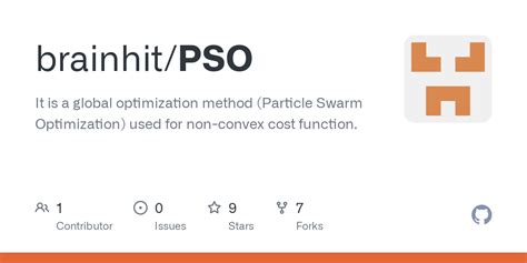 Github Brainhitpso It Is A Global Optimization Method Particle Swarm Optimization Used For