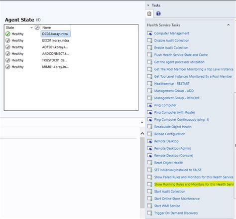 Scom Agent Running Rules And Monitors List Scom