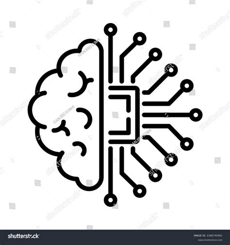 Machine Learning Icon Outline Style Vector Stock Vector Royalty Free Shutterstock