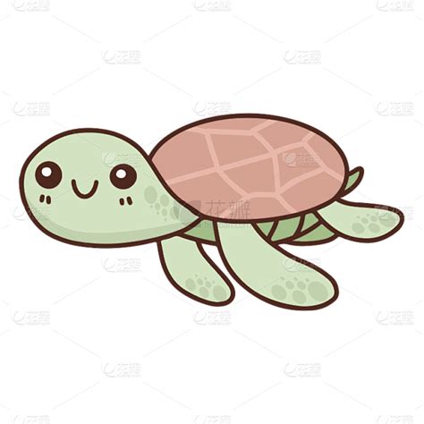 手绘 简笔画动物元素贴纸 乌龟
