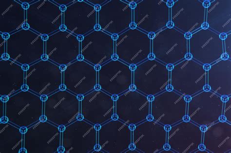 Premium Photo 3d Illustration Nanotechnology Glowing Hexagonal Geometric Form Close Up