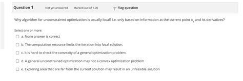 Solved Why Algorithm For Unconstrained Optimization Is