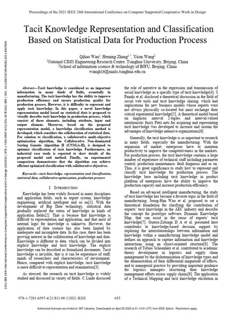 tacit knowledge representation and classification based on statistical