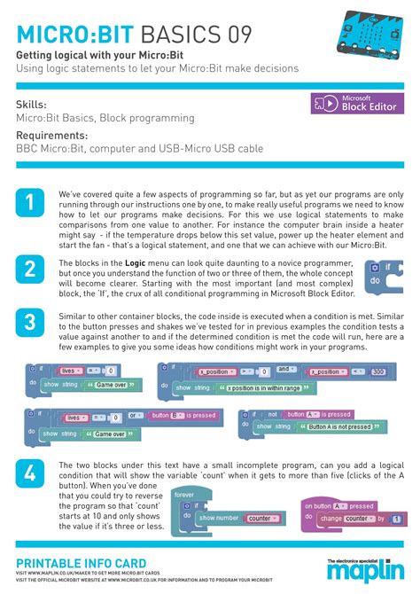 Microbit Basics By Maplin Get Logical With Your Microbit Learnign