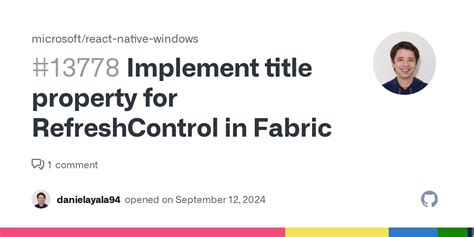 Implement Title Property For Refreshcontrol In Fabric · Issue 13778